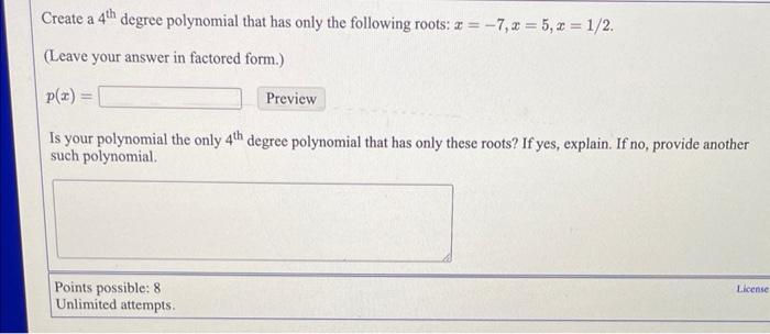 Solved Create a 4th degree polynomial that has only the | Chegg.com