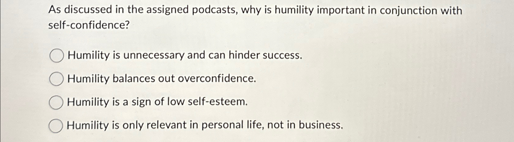 Solved As discussed in the assigned podcasts, why is | Chegg.com