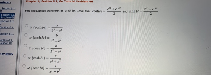 Solved nsform- Chapter 6, Section 6.1, Go Tutorial Problem | Chegg.com