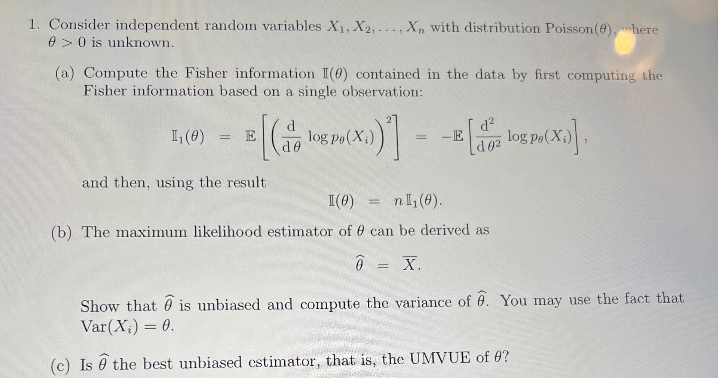 Solved Consider independent random variables x1,x2,dots,xn | Chegg.com