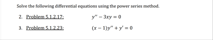 Solve the following differential equations using the | Chegg.com