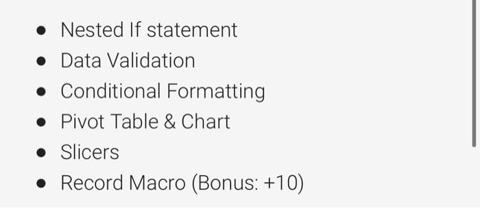 Solved • Nested if statement • Data Validation • Conditional | Chegg.com
