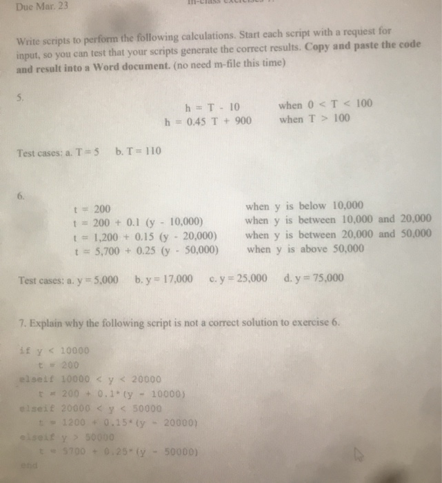Solved 11- CSS LACICH Due Mar. 23 Write scripts to perform | Chegg.com