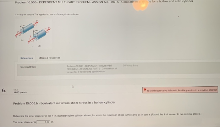 Solved Problem 10.006 - DEPENDENT MULTI-PART PROBLEM ASSIGN | Chegg.com
