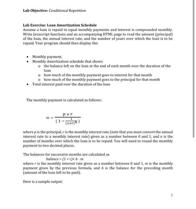 Solved Lab Objective: Conditional Repetition Lab Exercise: | Chegg.com