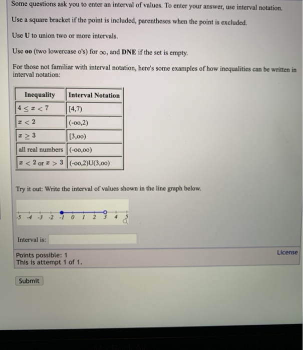 Solved Some questions ask you to enter an interval of | Chegg.com
