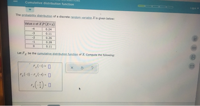 Solved Cumulative distribution function The probability | Chegg.com