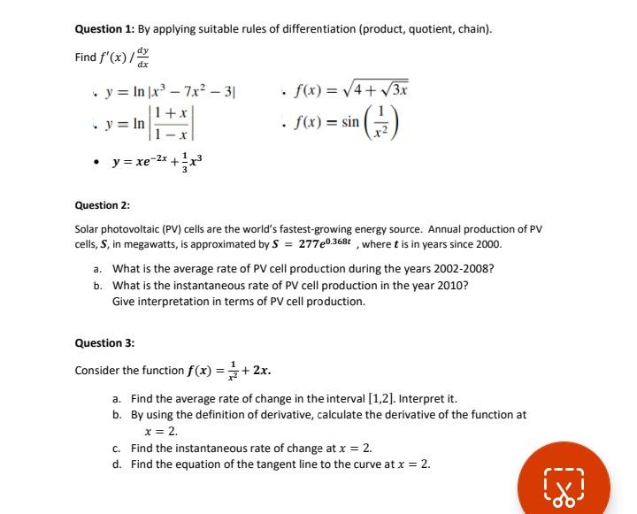 Solved Question 1: By applying suitable rules of | Chegg.com