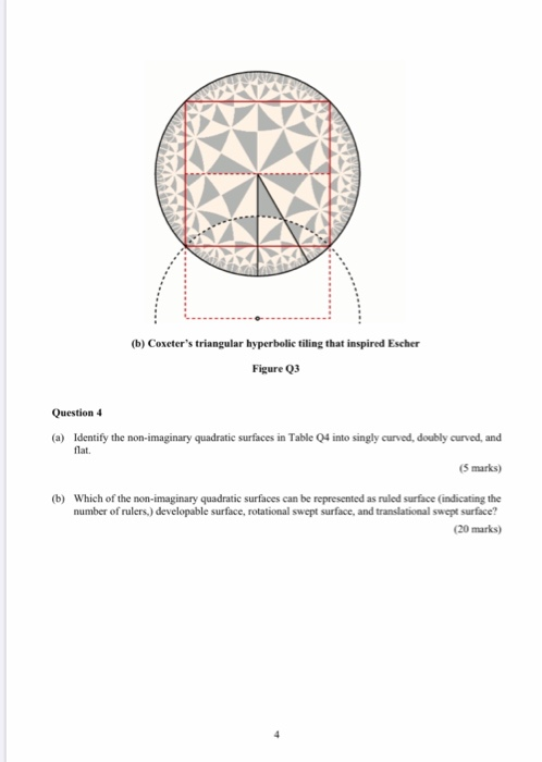 (b) Coxeter's triangular hyperbolic tiling that | Chegg.com