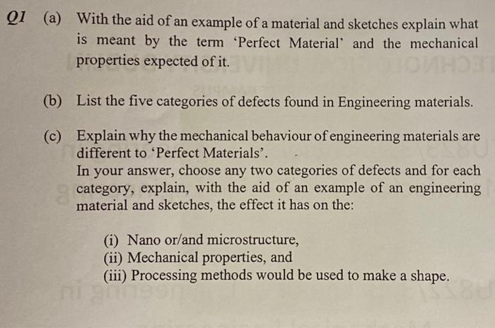 Solved (a) With the aid of an example of a material and | Chegg.com