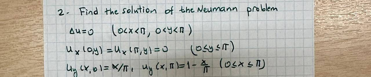 Solved Find the solution of the Neumann problem | Chegg.com