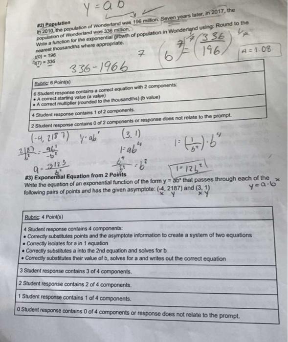Solved Exponential Modeling Project (Version 4) Directions: | Chegg.com