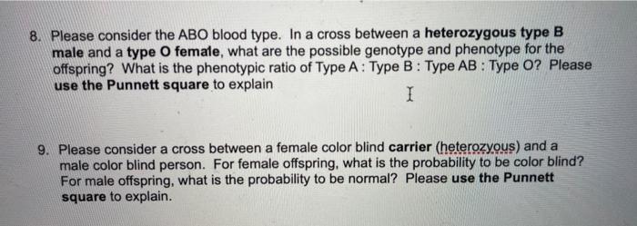 Solved Please consider the ABO blood type. In a cross | Chegg.com