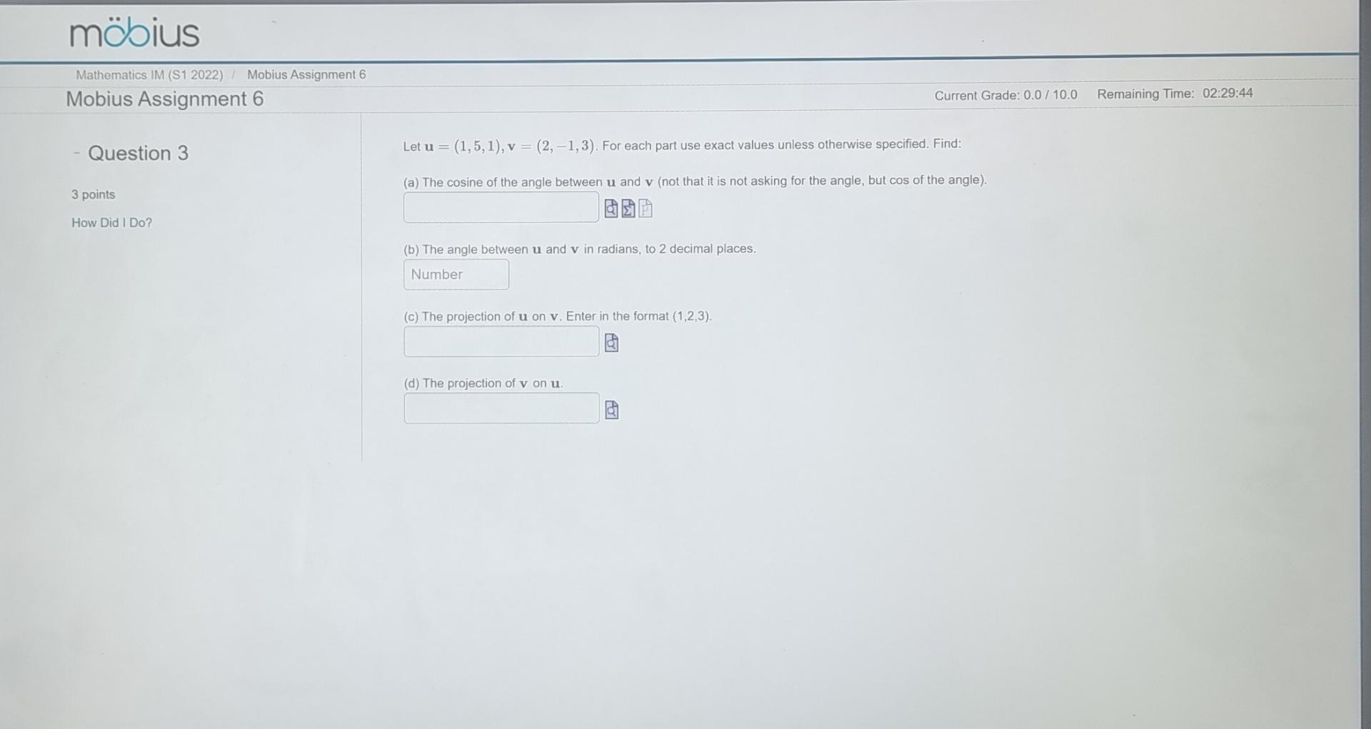 Solved möbius Mathematics IM (S1 2022) Mobius Assignment 6 | Chegg.com