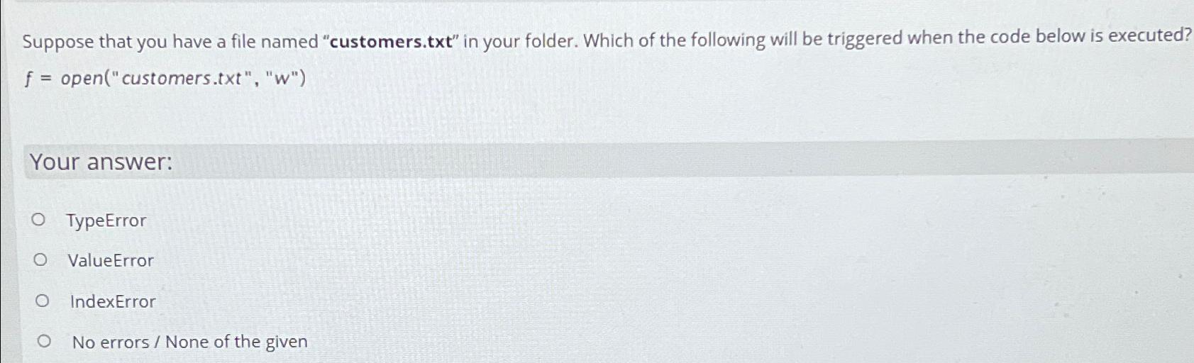Solved Suppose that you have a file named "customers.txt" | Chegg.com