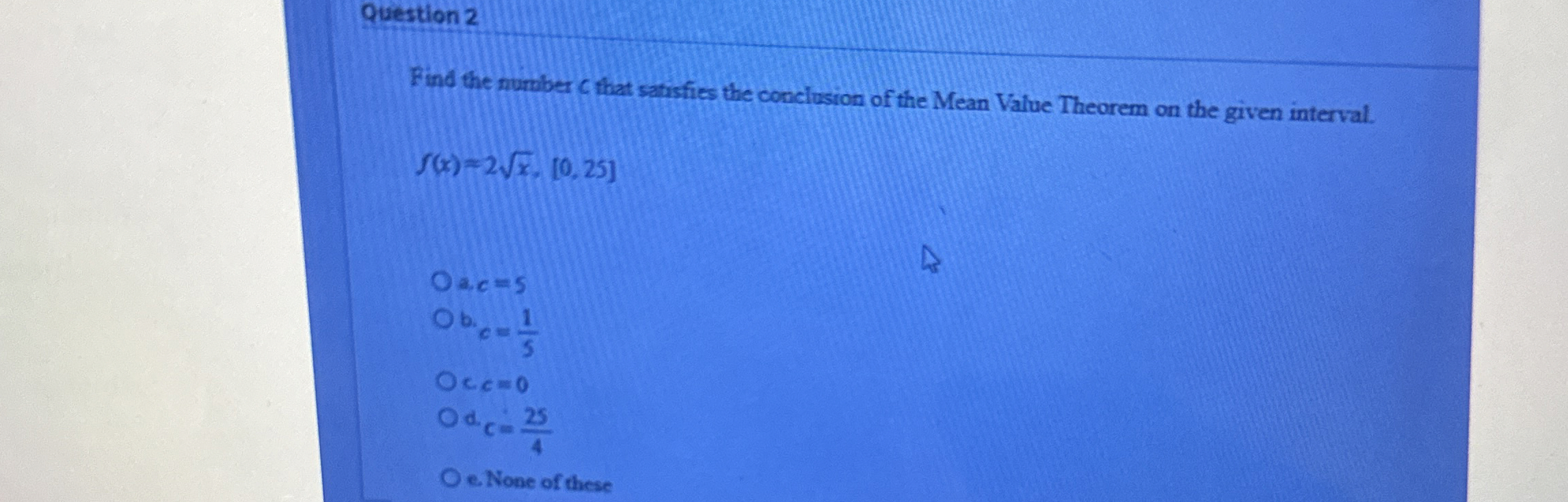 Solved Question 2Find the zumber C that satisfies the | Chegg.com