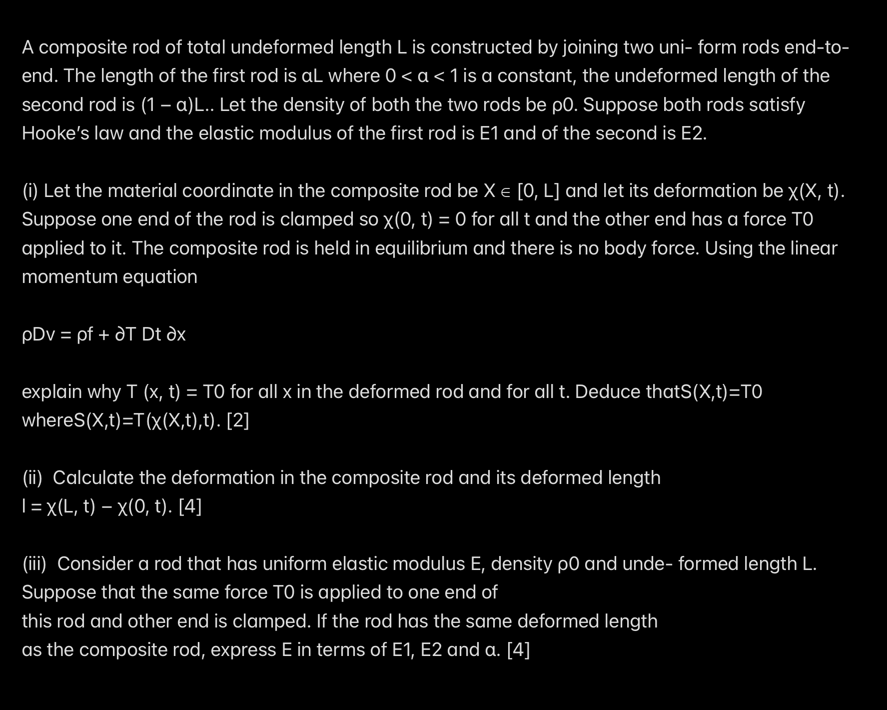 Solved A composite rod of total undeformed length L ﻿is | Chegg.com