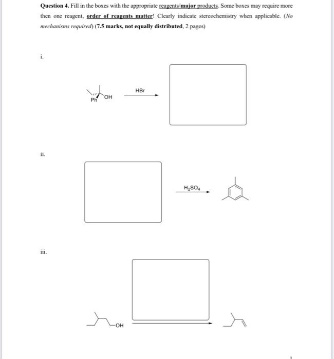 Solved Question 4. Fill in the boxes with the appropriate | Chegg.com