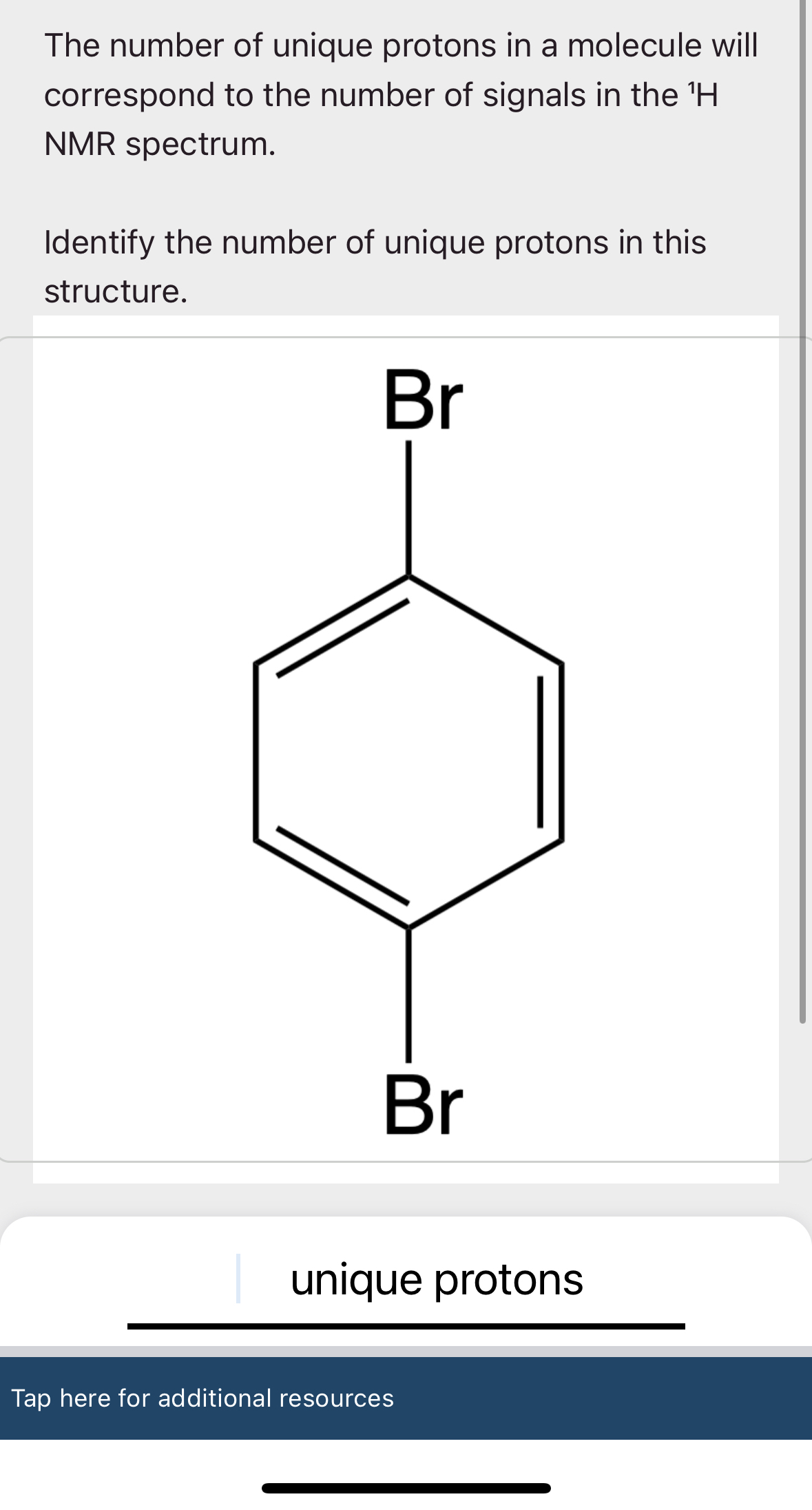 Solved The number of unique protons in a molecule will | Chegg.com