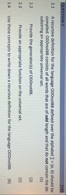Solved QUESTION 2[10]2.1 ﻿A recursive definition for the | Chegg.com