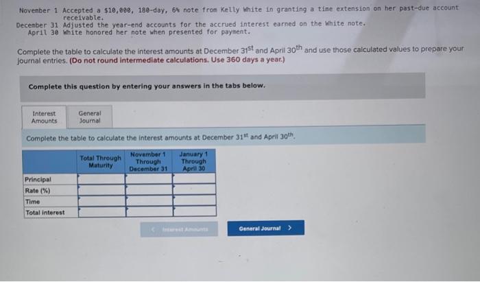 Solved November 1 Accepted a $10,080, 180-day, 64 note from | Chegg.com