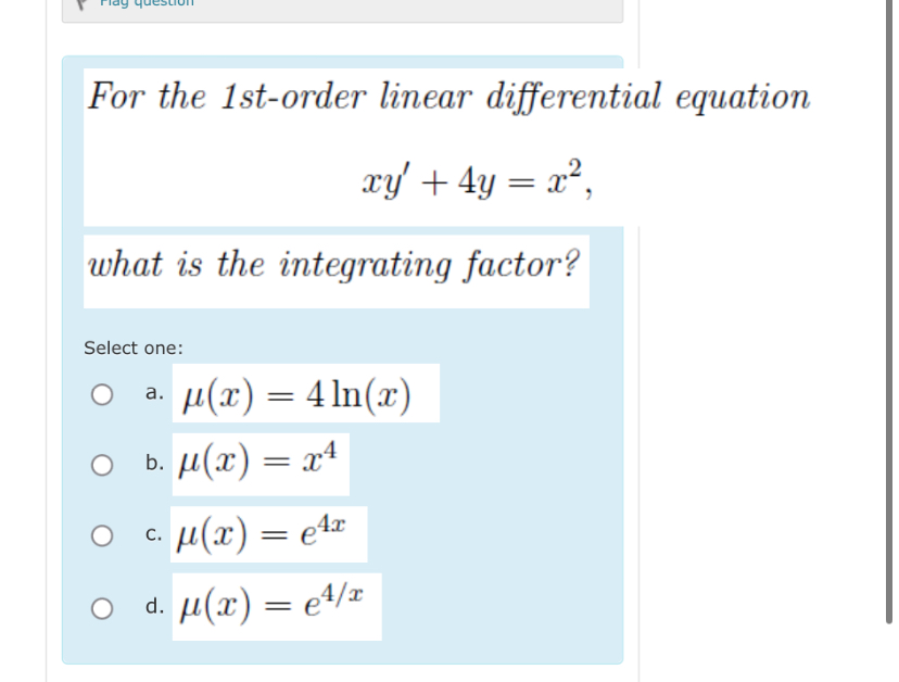 Solved For the 1st-order linear differential | Chegg.com