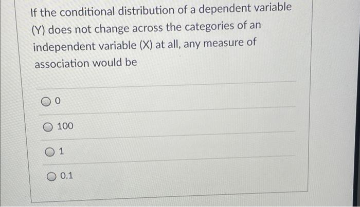 Solved If the conditional distribution of a dependent | Chegg.com