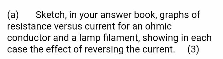 Solved (a) Sketch, in your answer book, graphs of resistance | Chegg.com