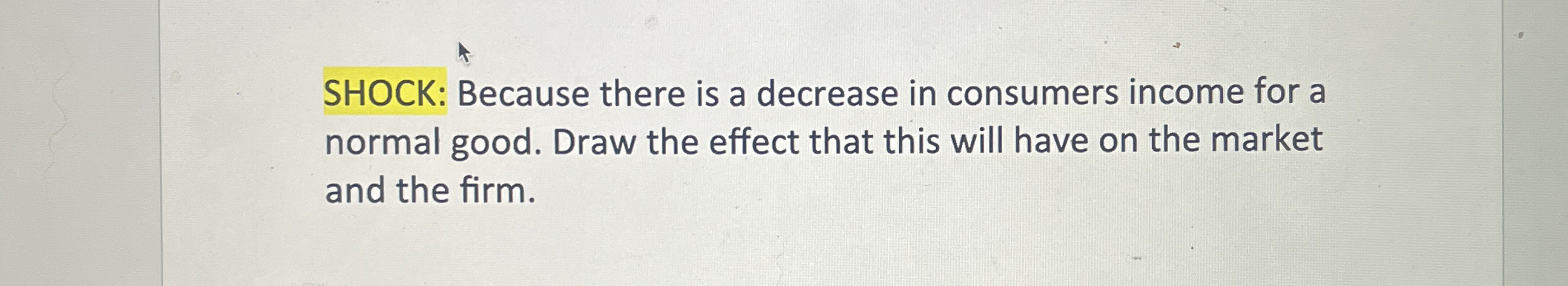 SHOCK: Because there is a decrease in consumers | Chegg.com