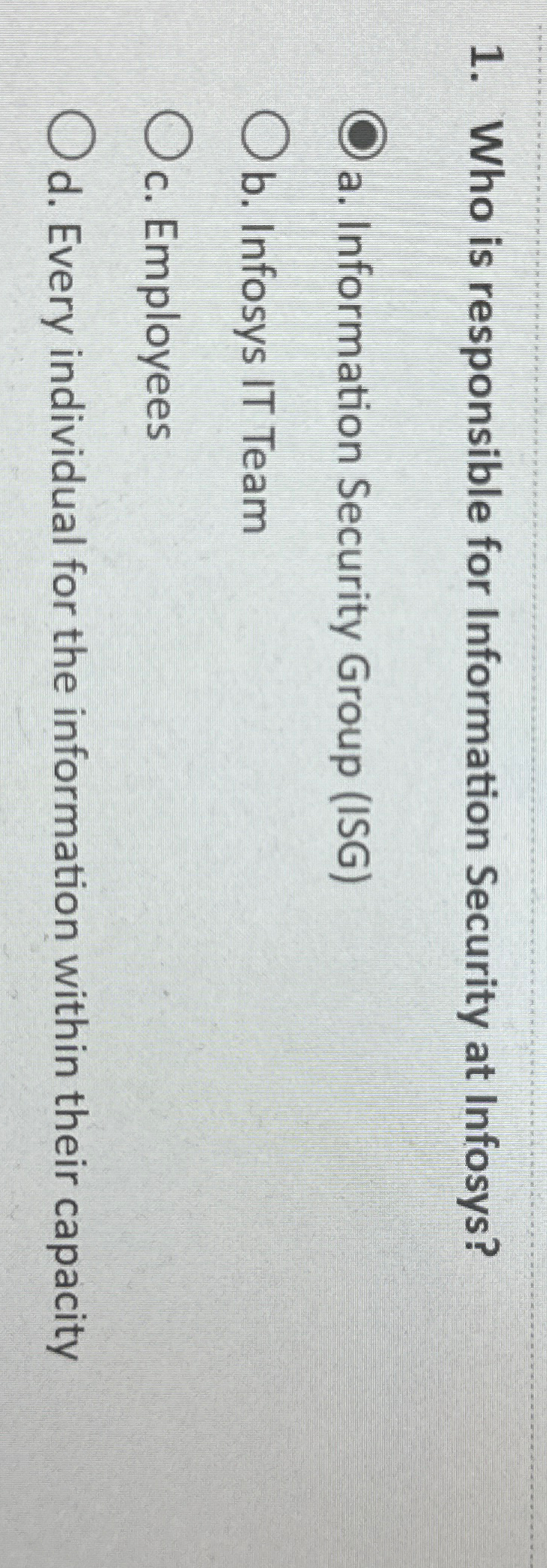 Solved Who is responsible for Information Security at | Chegg.com