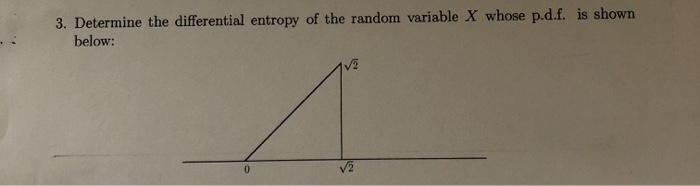 Solved 3. Determine the differential entropy of the random | Chegg.com