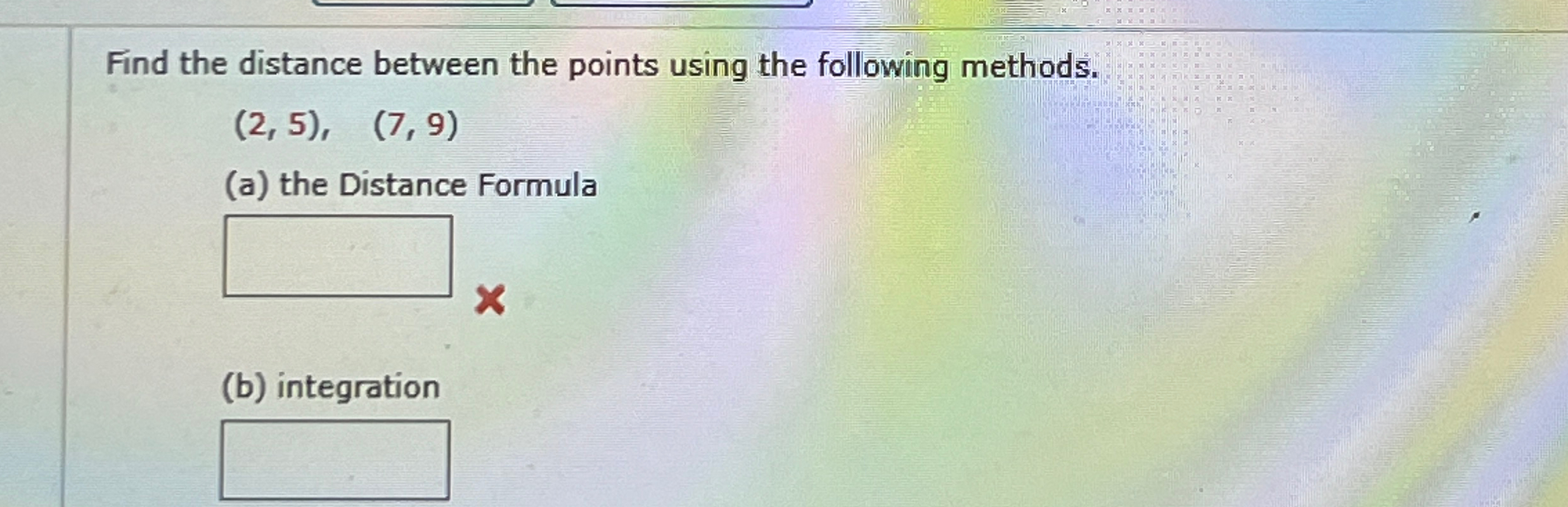 Solved Find the distance between the points using the | Chegg.com