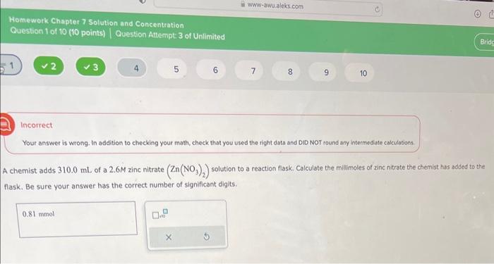 Solved Incorrect Your answer is wrong. In addition to | Chegg.com