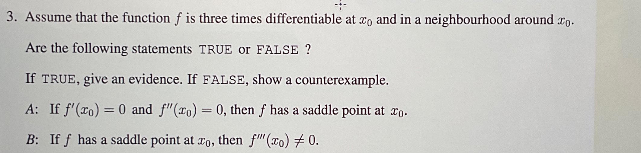 Solved Assume that the function f ﻿is three times | Chegg.com
