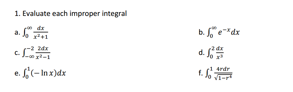 Solved Evaluate each improper | Chegg.com
