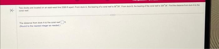 Solved i earal reet? The ditance from dook A to the coral | Chegg.com