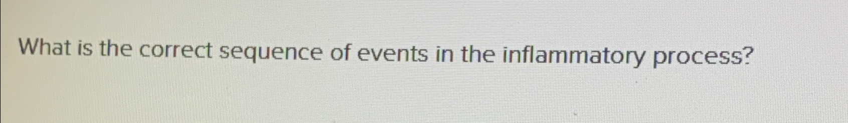 Solved What is the correct sequence of events in the | Chegg.com