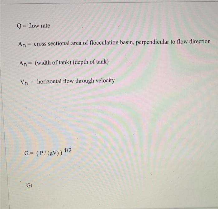 Solved A flocculation basin with volume of 45472.809ft3, and | Chegg.com