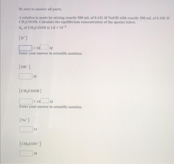 Solved Be sure to answer all parts. A solution is made by | Chegg.com