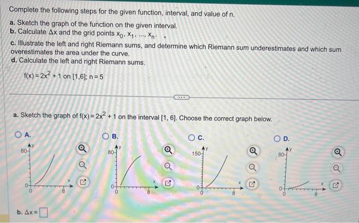Solved Complete the following steps for the given function, | Chegg.com