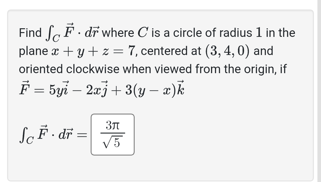 Solved Find ∫C﻿vec(F)*dvec(r) ﻿where C ﻿is a circle of | Chegg.com