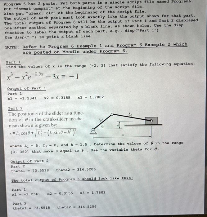 Solved Program 6 has 2 parts. Put both parts in a single | Chegg.com