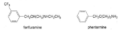 Solved: Fenfluramine and phentermine are two components of fen-phe ...