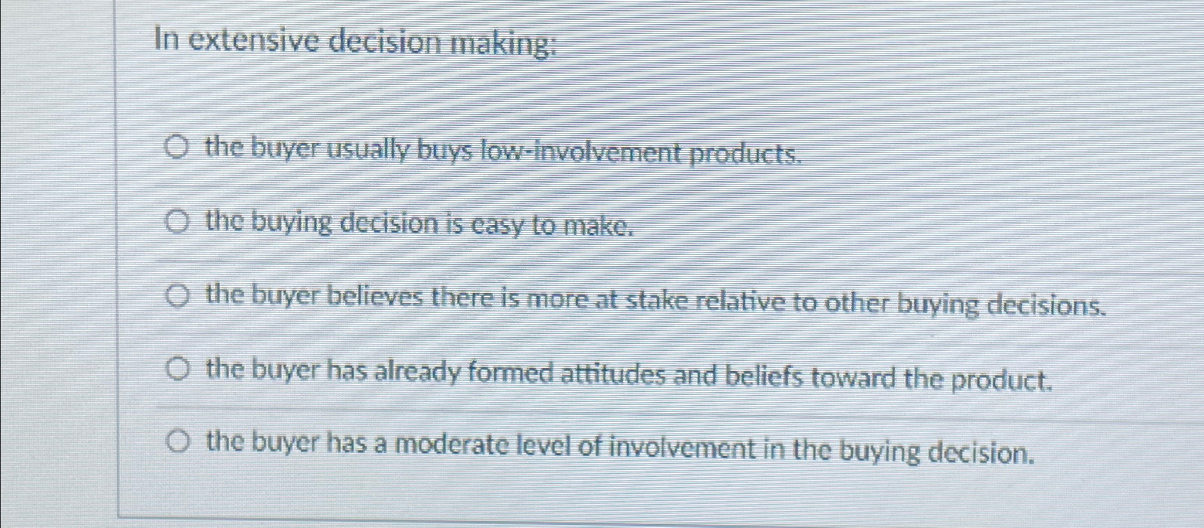 Solved In extensive decision making:the buyer usually buys | Chegg.com