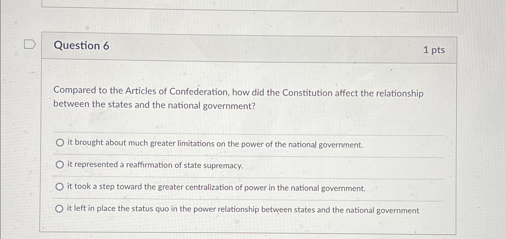 Solved Question 61 ﻿ptsCompared to the Articles of | Chegg.com