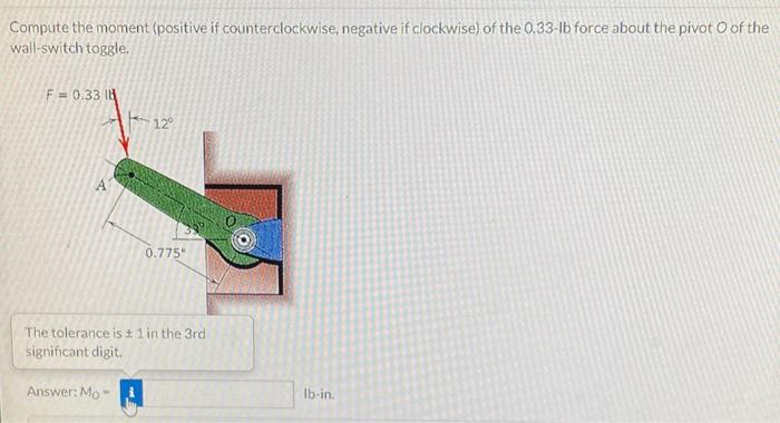 Solved Compute the moment (positive if counterclockwise, | Chegg.com