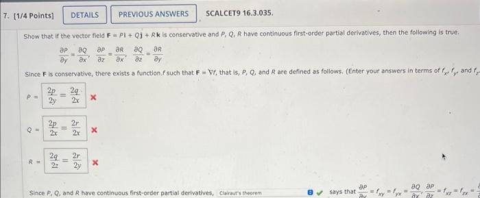 Solved Show that if the vector field F=Pi+Qj+Rk is | Chegg.com