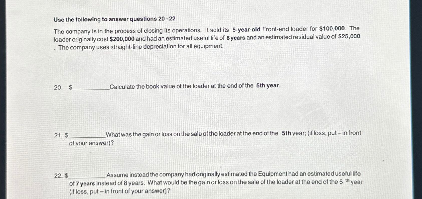 Solved Use the following to answer questions 20 - 22The | Chegg.com