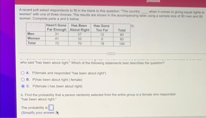 Solved A recent poll asked respondents to fill in the blank | Chegg.com