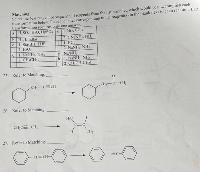 Solved Select the best reagent or sequence of reagents from | Chegg.com